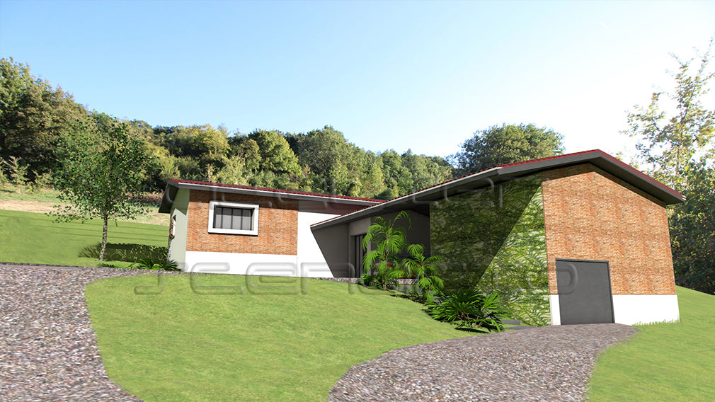 Plan maison sur terrain en pente Gnac – Plan Maison Architecte